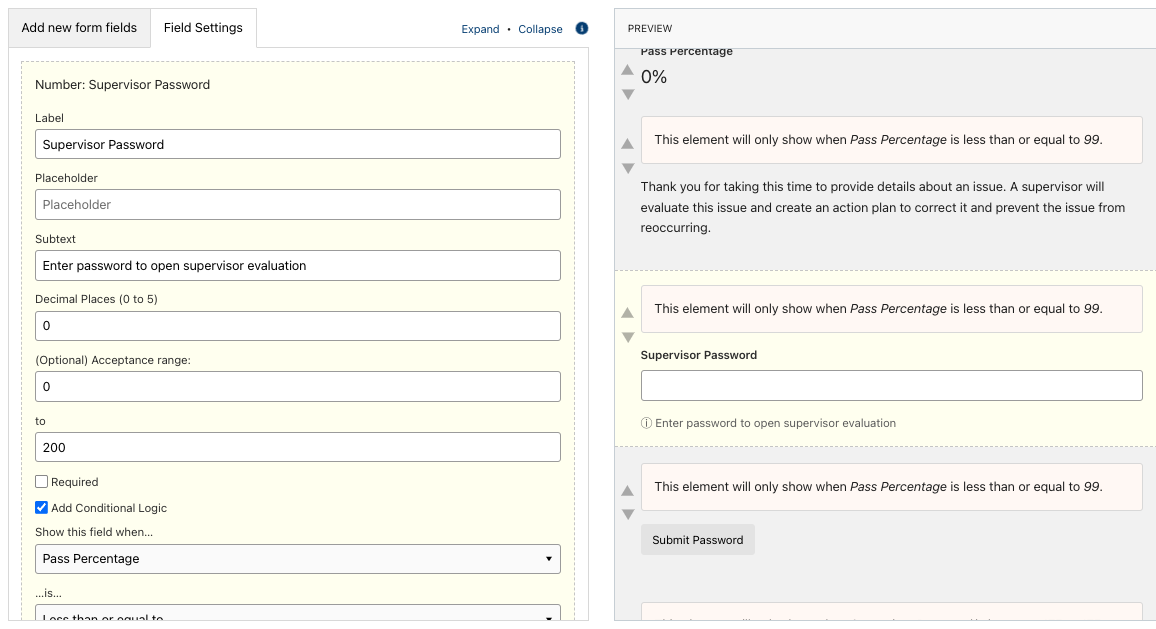 How to use "Passwords" and Conditional Logic to hide/reveal additional ...